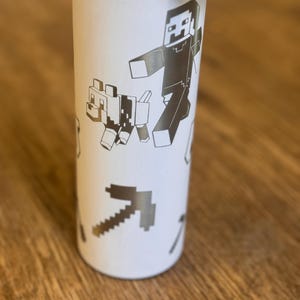 Minecraft Themed Engraved Water Bottle Wrap SVG for Laser Rotary ...