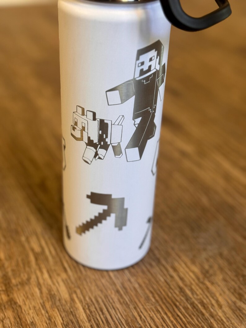 Minecraft Themed Engraved Water Bottle Wrap SVG for Laser Rotary ...