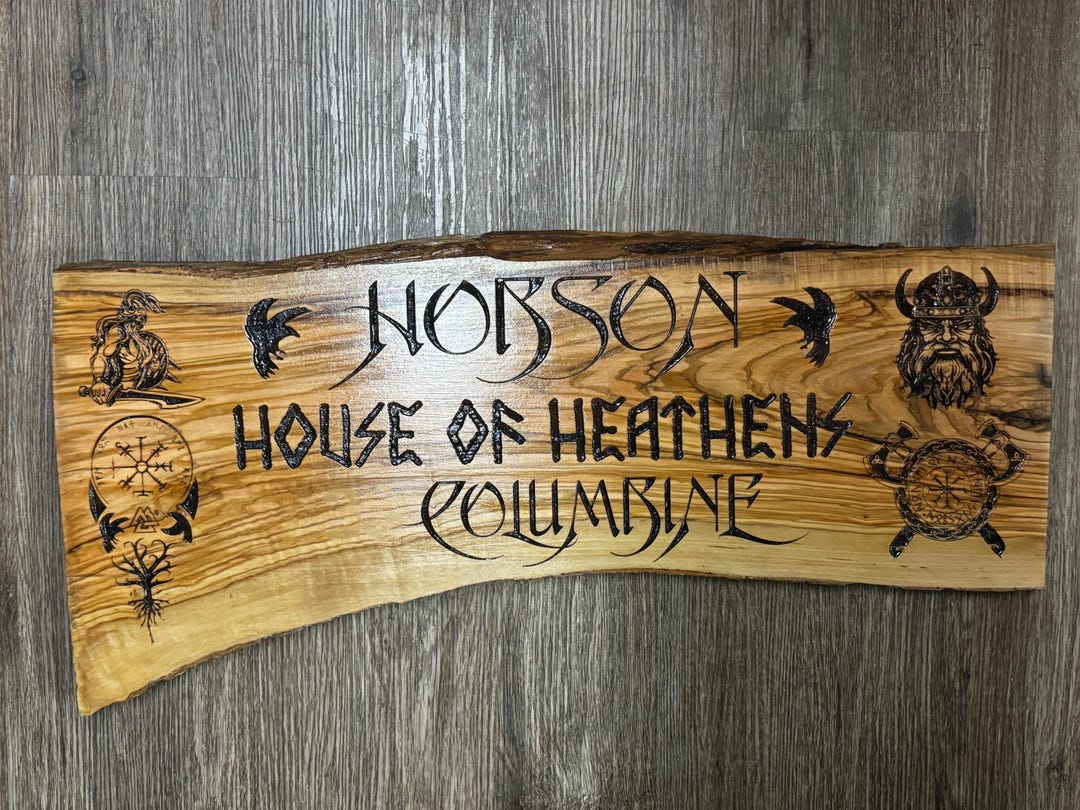 Laser Engraved Cabin Sign. Olive Wood. Outdoor Sign for Porch. Rustic ...
