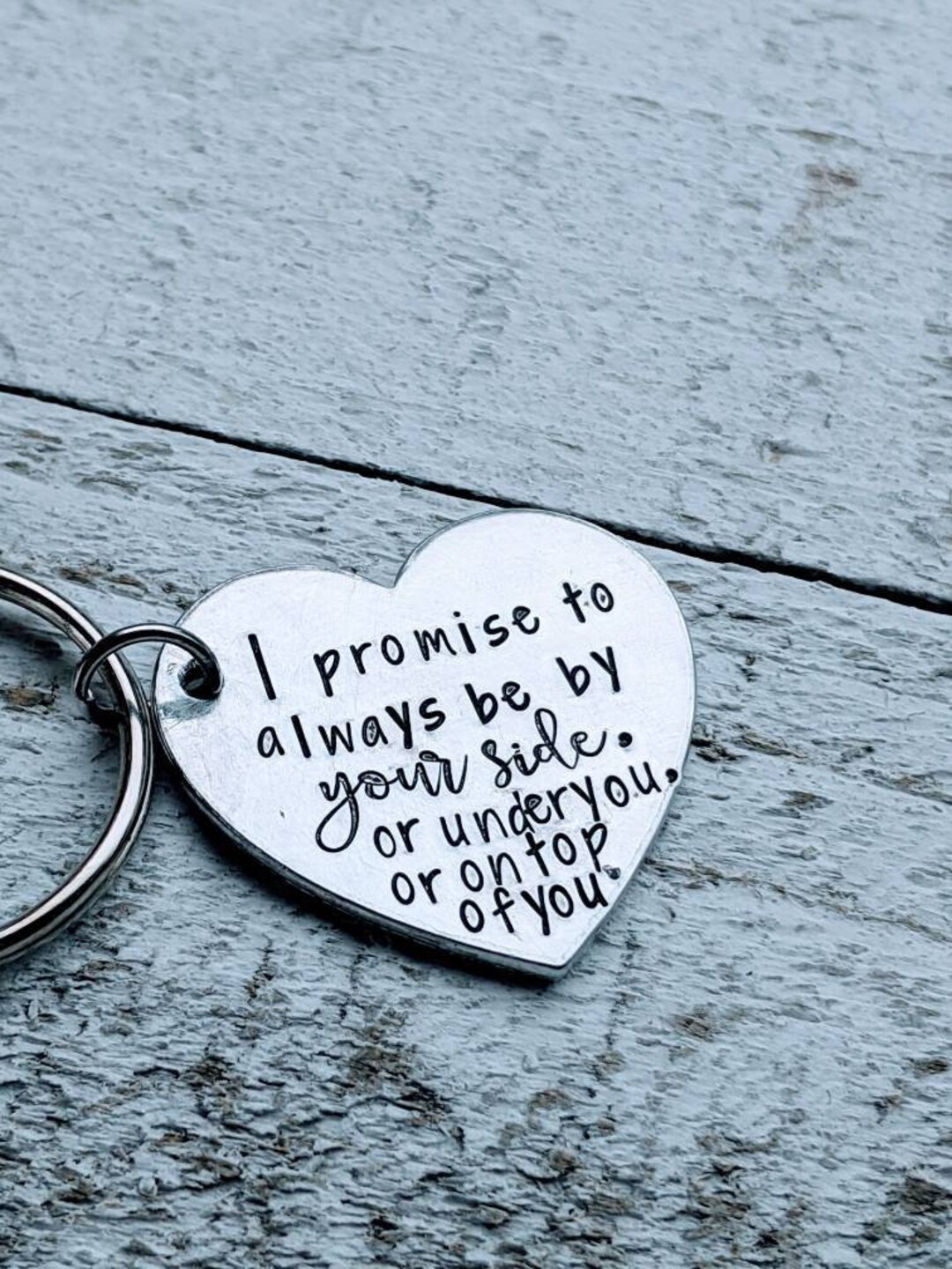 Hand Stamped Aluminum Keychain – Flirty Valentine's Promise, Custom ...