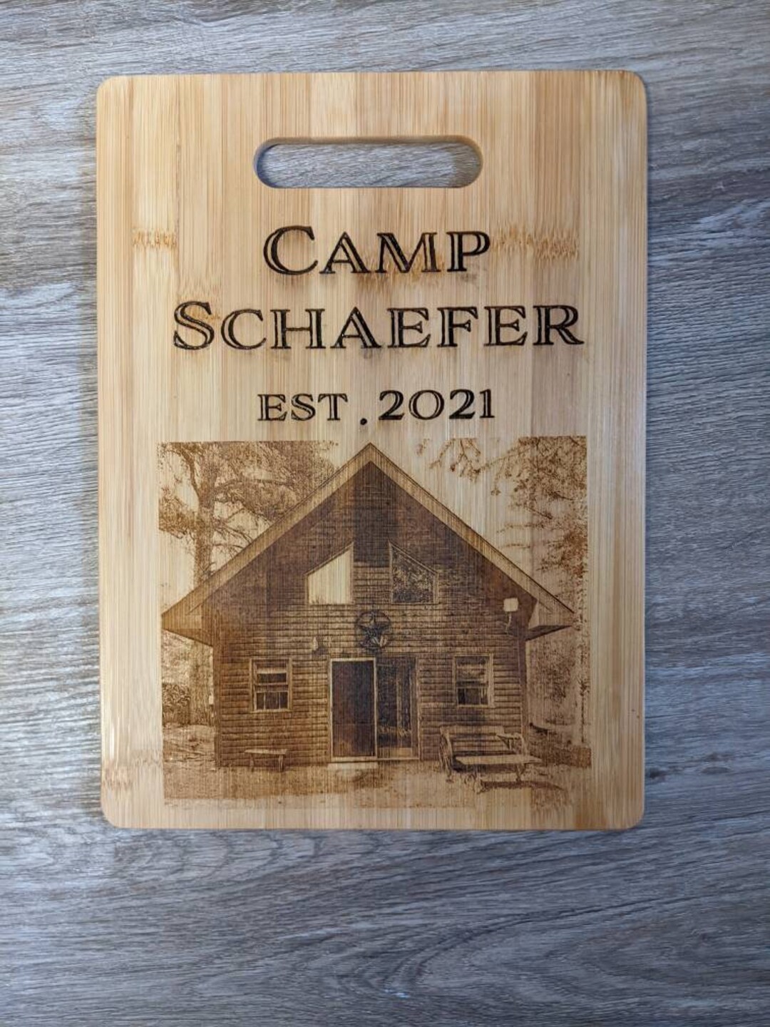 Personalized Engraved Photo Cutting Board Gift for Parents Cabin Decor ...