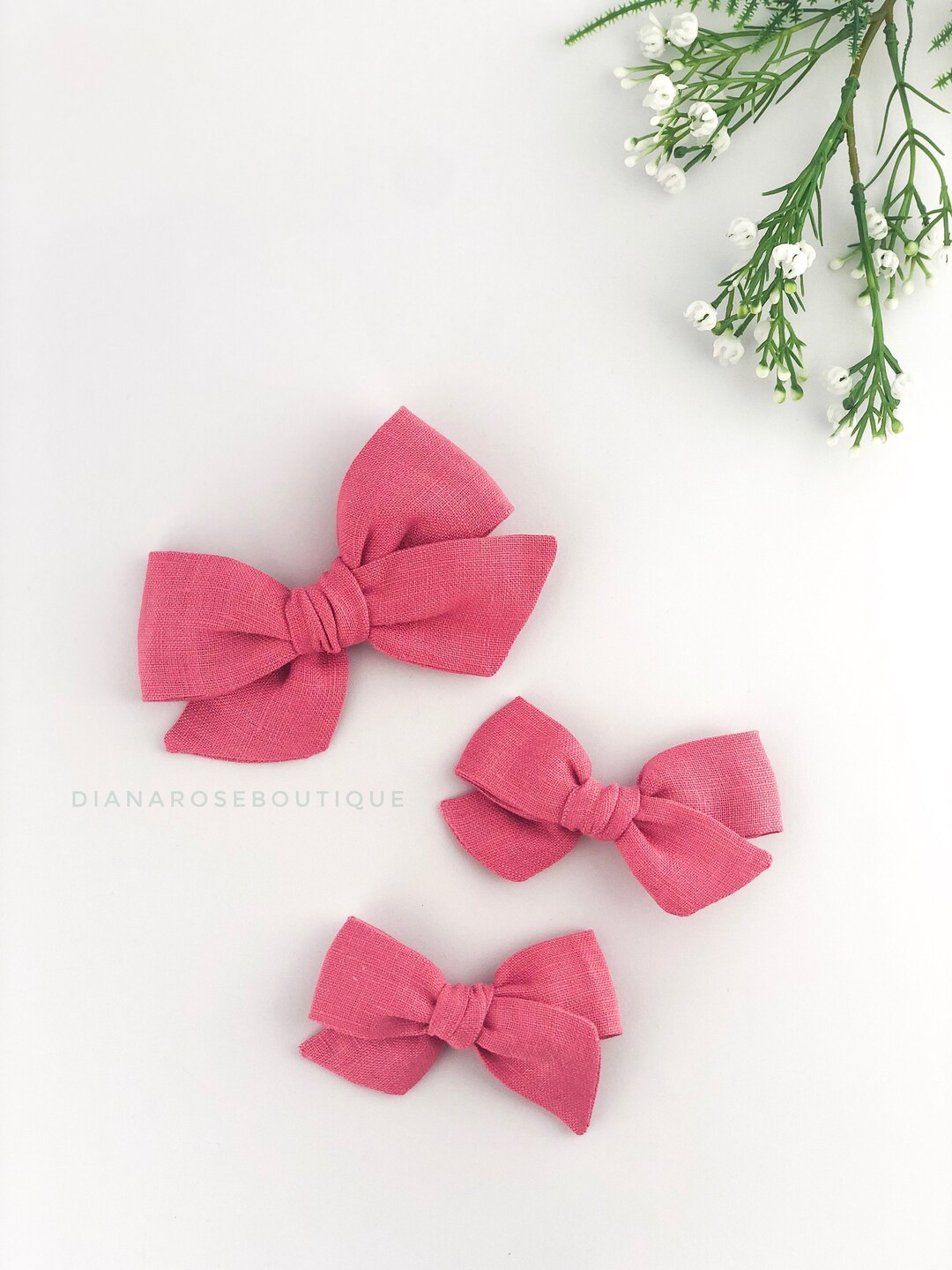 MATCHING Linen Bows Brother Sister Set Schoolgirl Bow Baby - Etsy