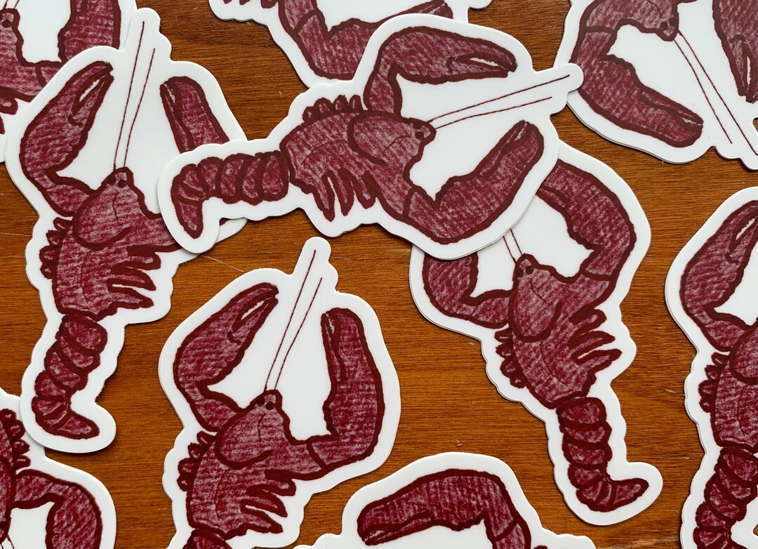 Lobster Sticker, Summer Sticker, Hand-drawn Sticker, Coastal Sticker ...