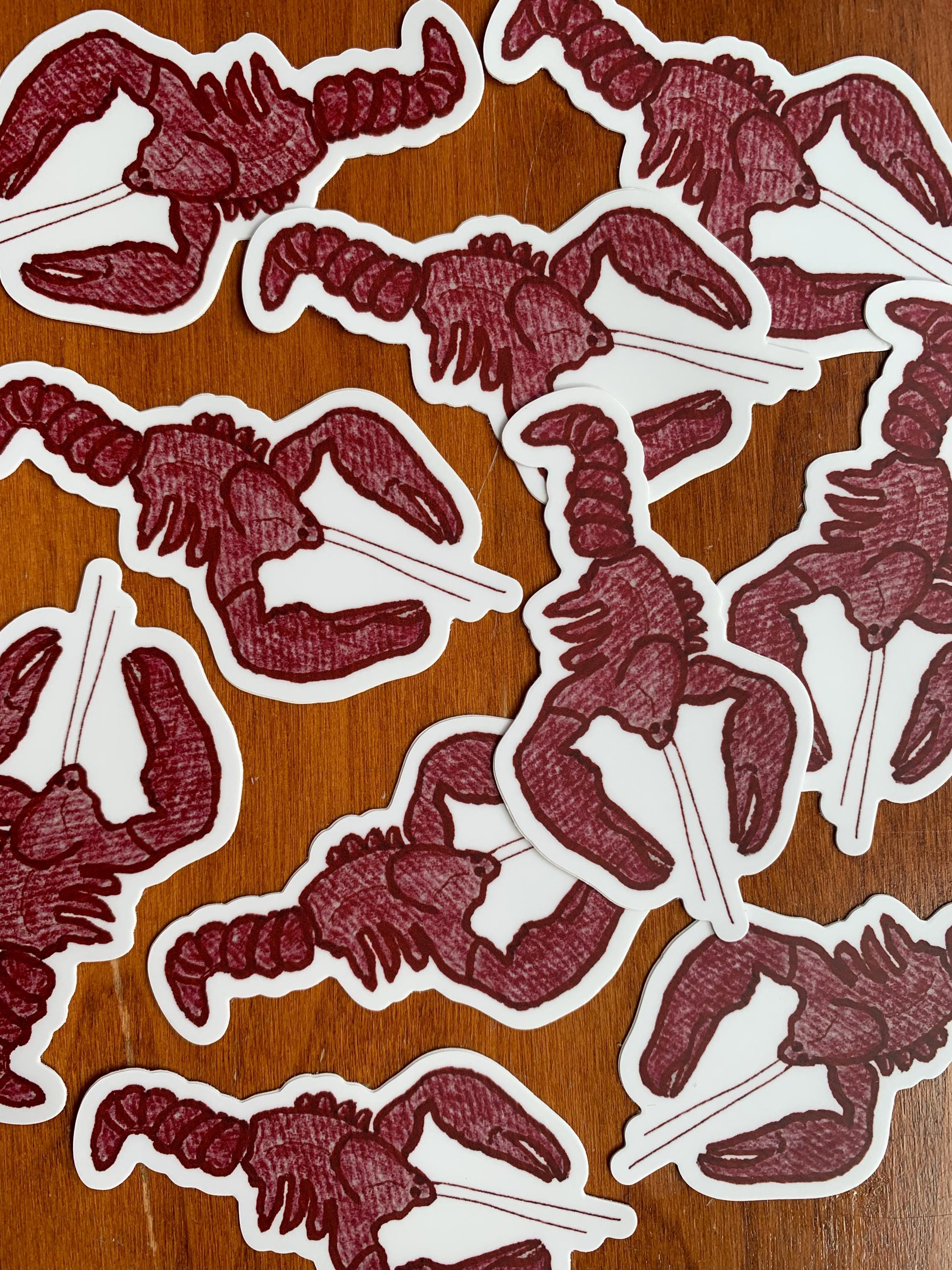Hand-drawn Lobster Sticker, Coastal New England Decor - Etsy