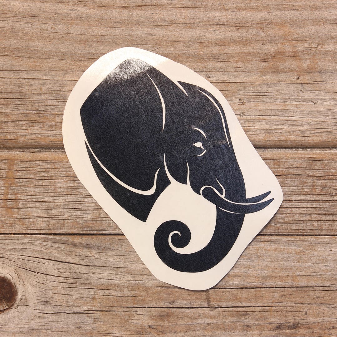 Elephant Head Vinyl Decal: Car, Laptop, iPad Sticker (4x3.8 Inches) - Etsy