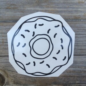 Donut Vinyl Sticker, Car Stickers, Car Decals, Laptop Stickers, Laptop ...