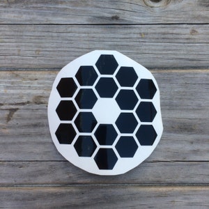 Hubble Lens Hexagon Vinyl Sticker, Car Stickers, Car Decals, Laptop ...