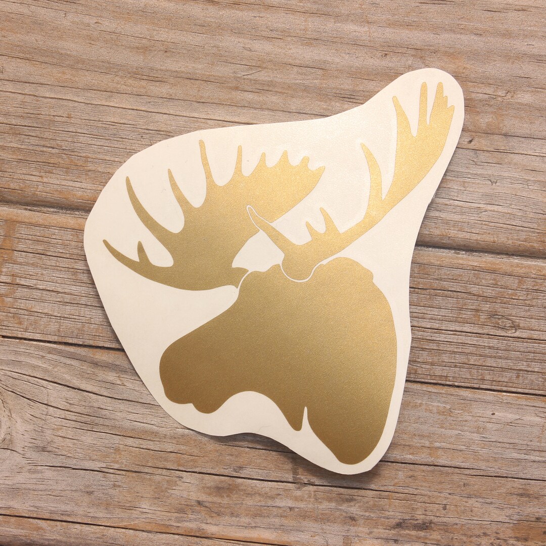Moose Head Vinyl Sticker, Car Stickers, Car Decals, Laptop Stickers ...