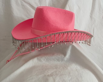 Diamond Rhinestone Fringe Cowboy Hat, Rhinestone Cowgirl Hat With ...