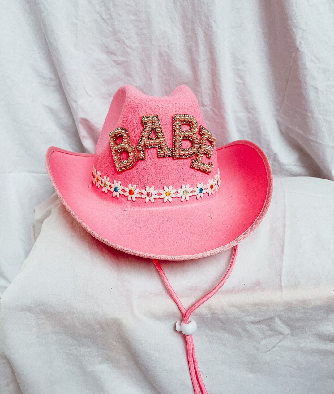 Pink Daisy Bridal Party Cowboy Hat - Etsy
