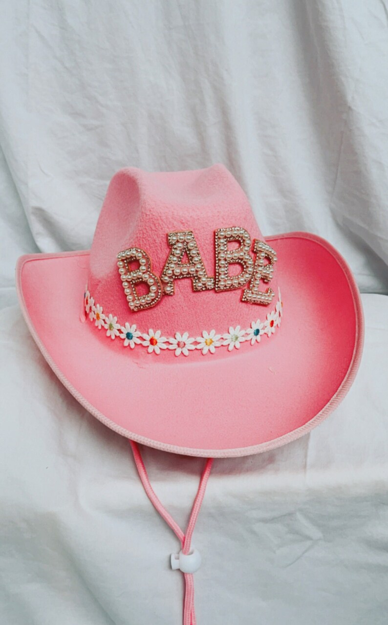 Pink Daisy Bridal Party Cowboy Hat - Etsy