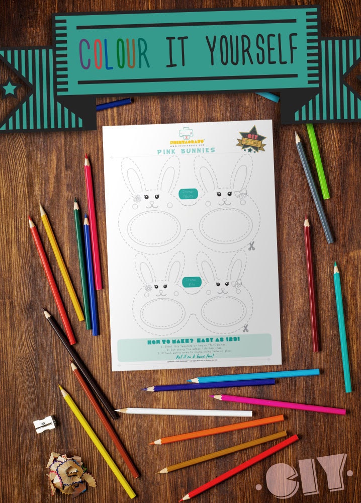 Pinky Bunnies - Printable DIY Easter Party Glasses Mask Template - Etsy