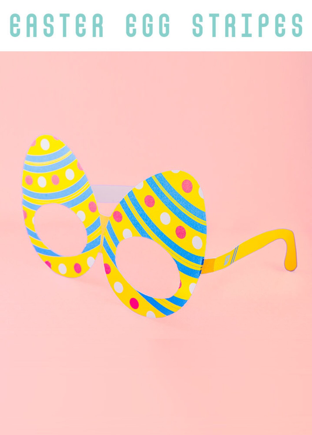 Easter Eggs Stripes - Printable DIY Easter Party Glasses Mask Template ...