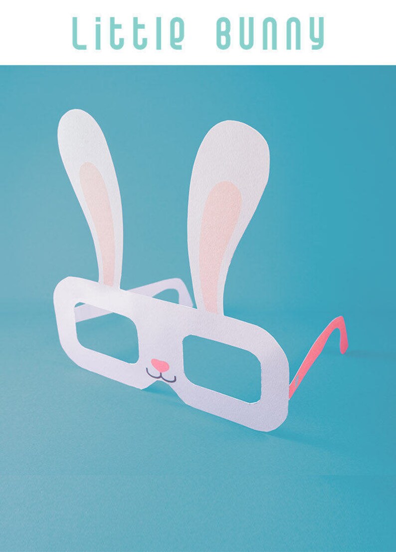 Little Bunny Printable DIY Easter Party Glasses Mask Template - Etsy