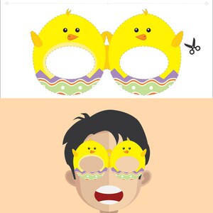 Baby Chicks - Printable DIY Easter Party Glasses Mask Template - Etsy