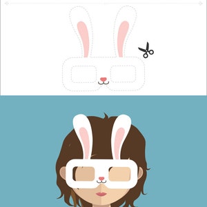 Little Bunny Printable DIY Easter Party Glasses Mask - Etsy Australia