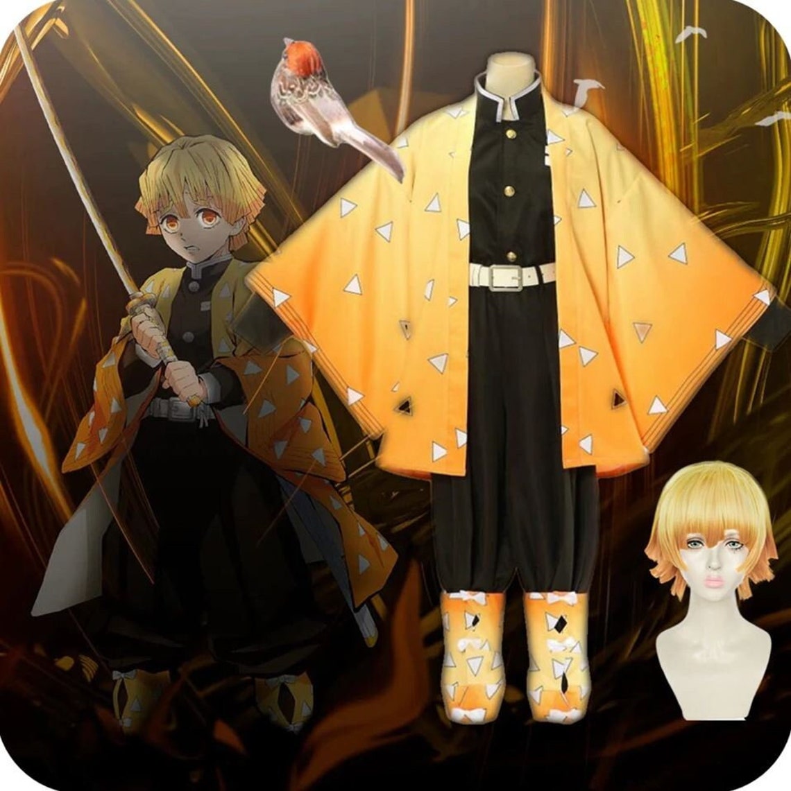 Zenitsu Cosplay Demon Slayer Costume Anime Zenitsu Costume - Etsy Israel