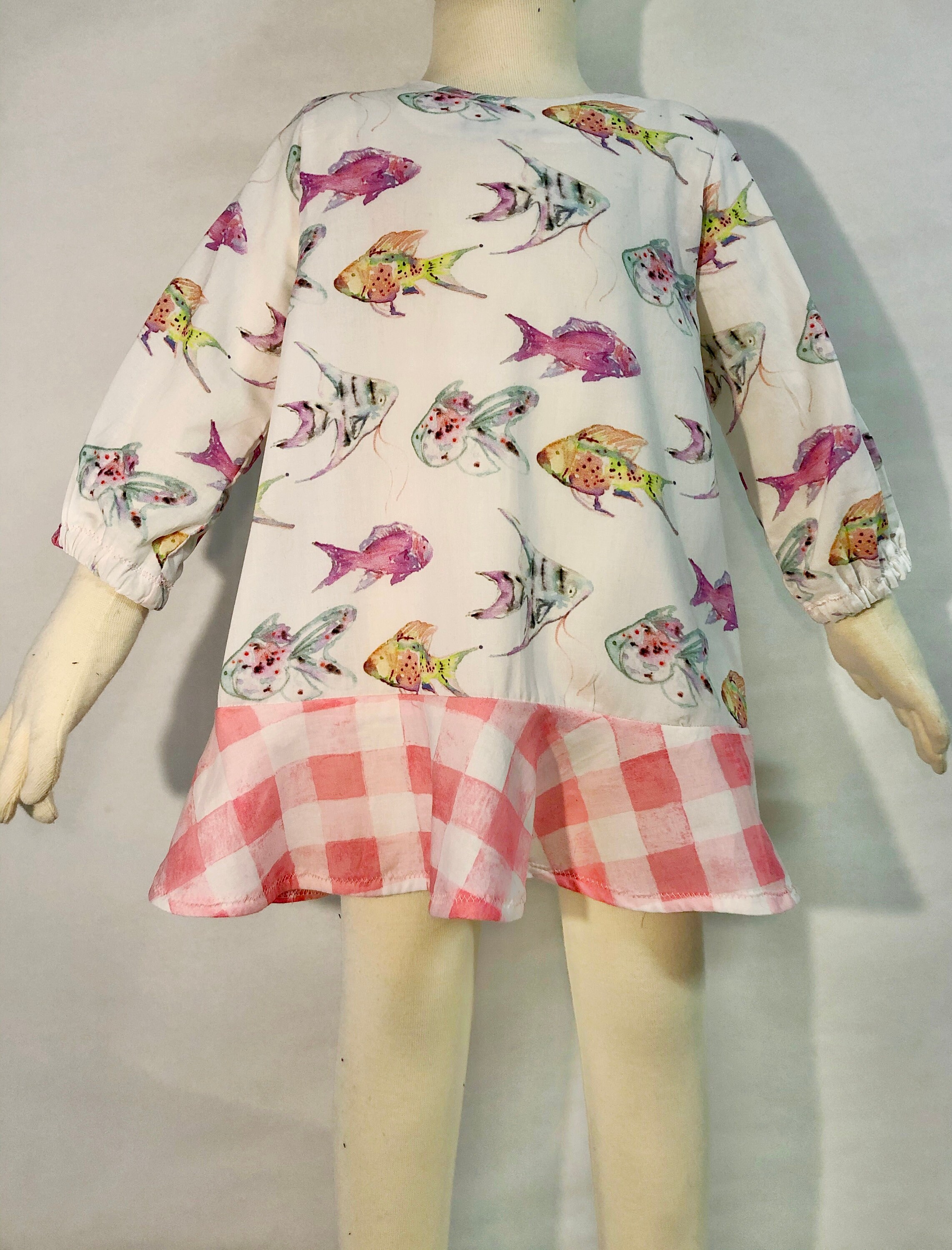 Tropical Fish Dress. Baby Toddler Girls Boho Shabby Chic Cotton Dress ...