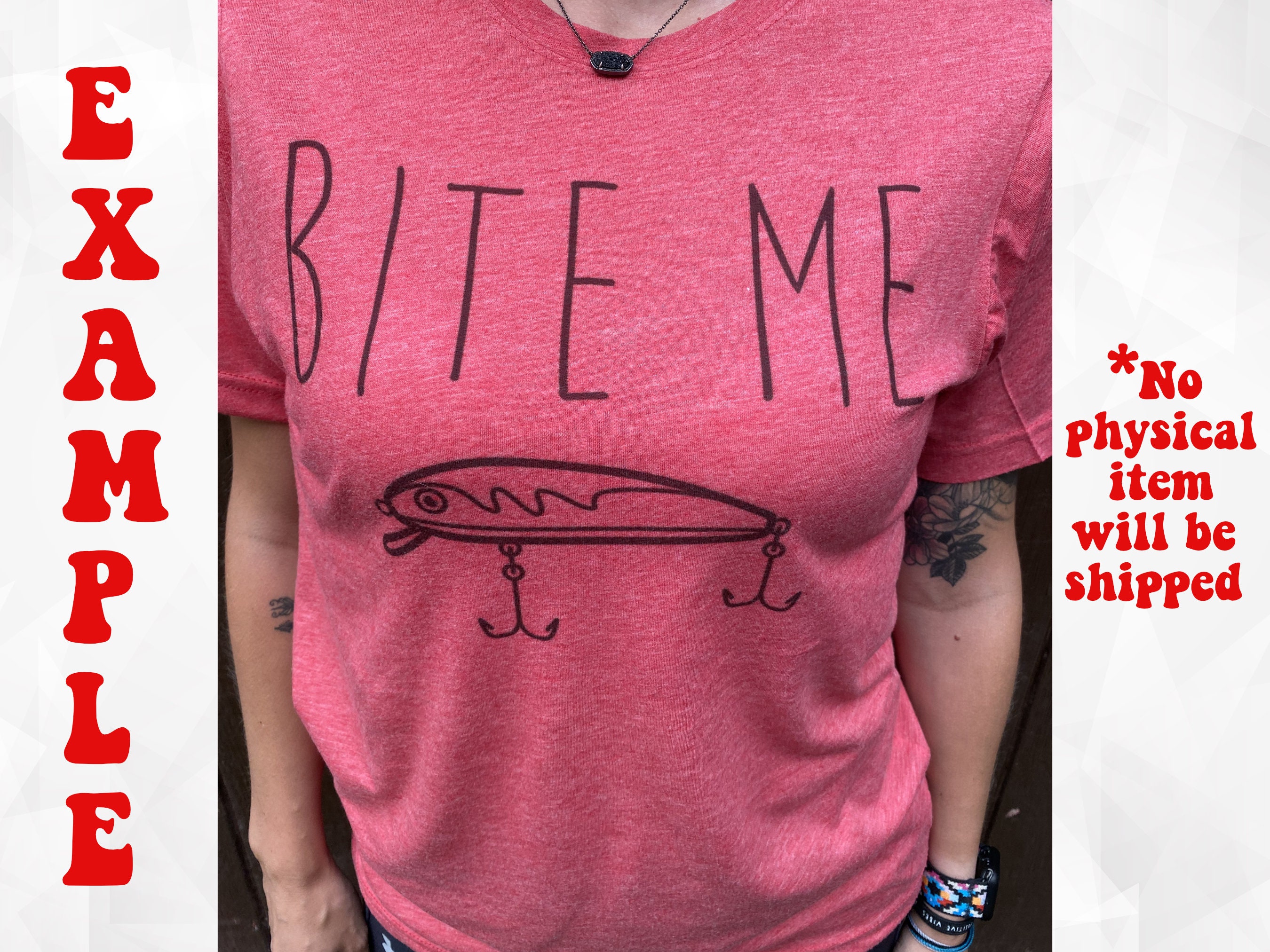 Bite Me Svg Pdf Jpg Png File Fishing Funny Sublimation T-shirt Sticker ...