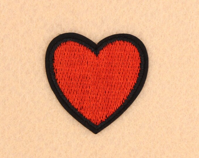 Solid Red Heart Shapes 2 Pack Iron on Embroidered Patch and Applique ...