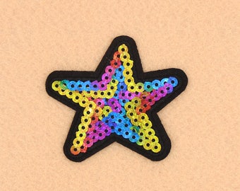 Star Patch Sequin Patch Iron on Patch DIY Patch Embroidered | Etsy
