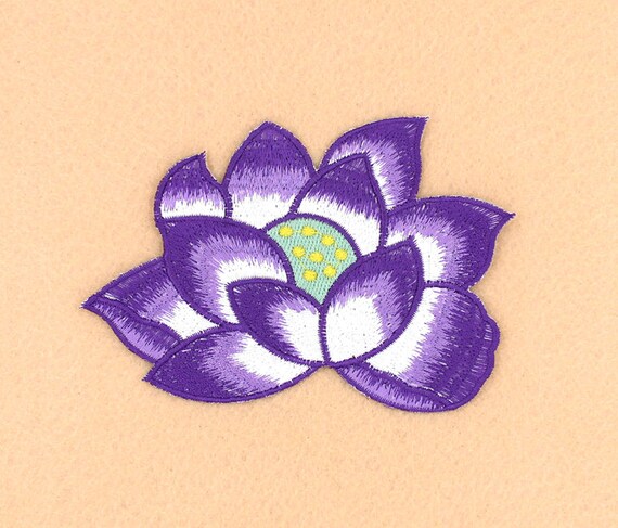 Lotus Patch Iron on Patch DIY Patch Embroidered Patch Applique - Etsy