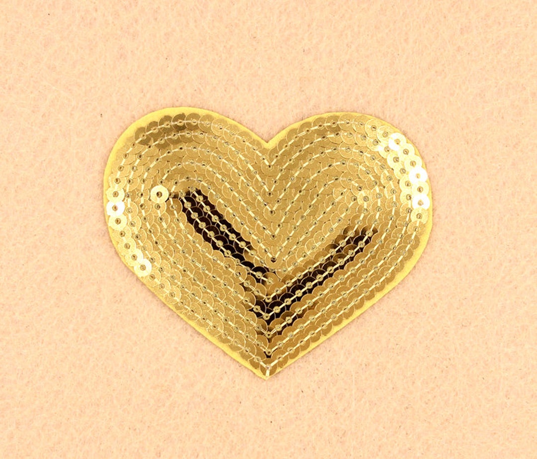 Heart Sequin Patch Iron on Patch DIY Patch Embroidered Patch - Etsy