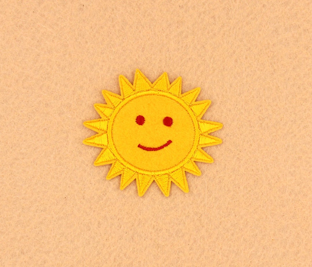 Sun Patch Smile Face Patch Iron on Patch DIY Patch Embroidered Patch ...
