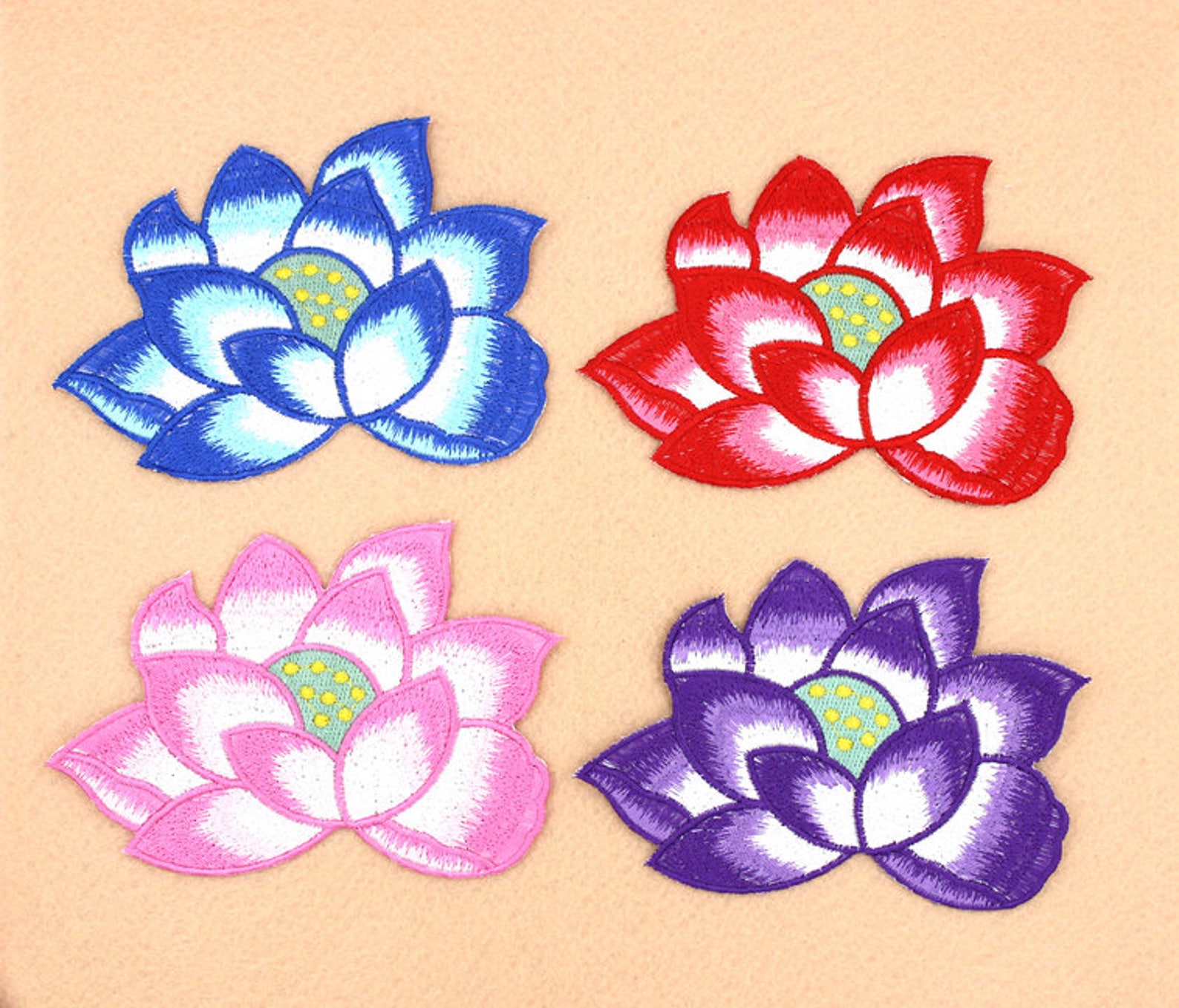 Lotus Patch Iron on Patch DIY Patch Embroidered Patch Applique ...