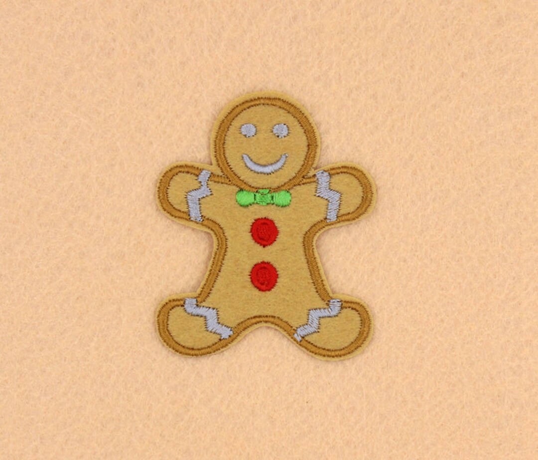 Gingerbread Man Patch Iron on Patch DIY Patch Embroidered Patch ...