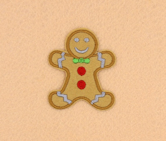 Gingerbread Man Patch Iron on Patch DIY Patch Embroidered | Etsy