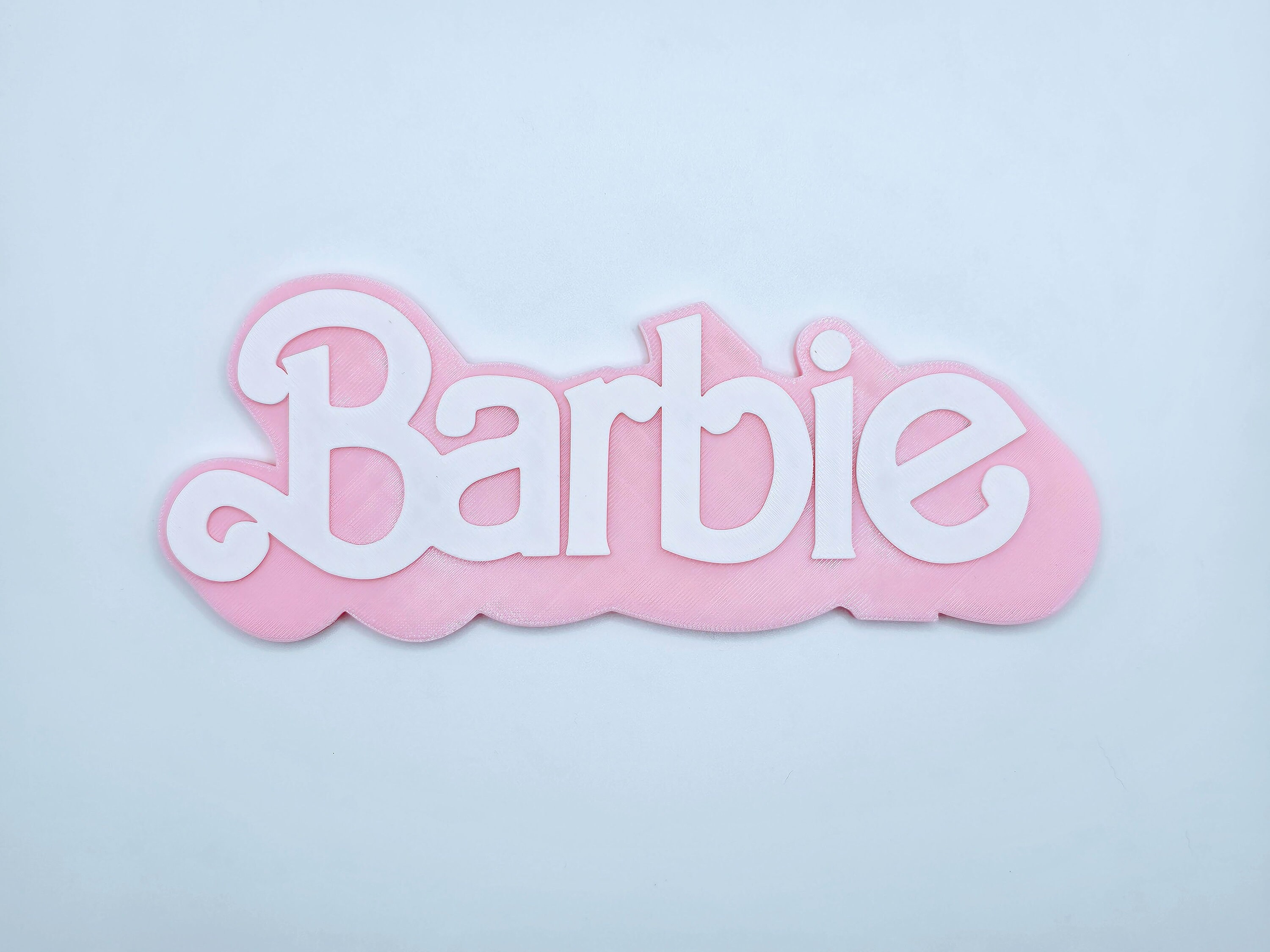 Barbie Logo in PLA Pink, White 3D Printing 198mm - Etsy