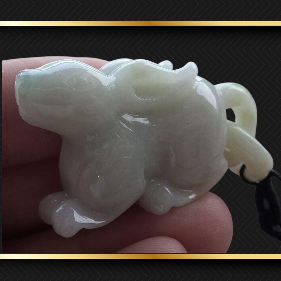 Beautiful Rabbit Jadeite Jade Pendant Certified A Grade Untreated - Etsy