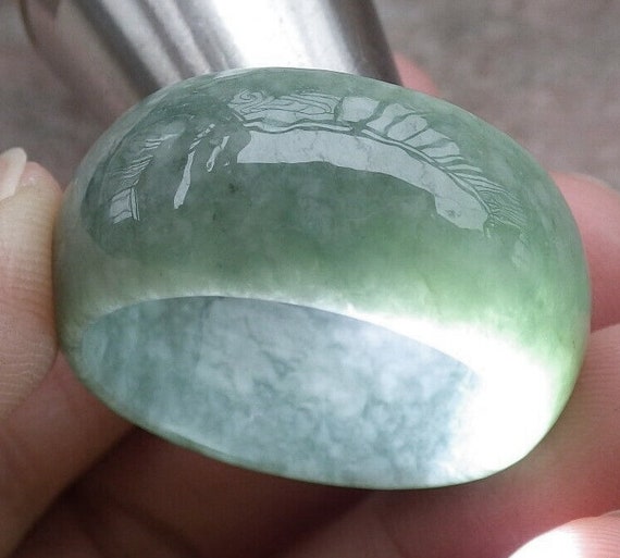 Large Brooding Green Jadeite Jade Ring Size 13.5 Semi… - Gem