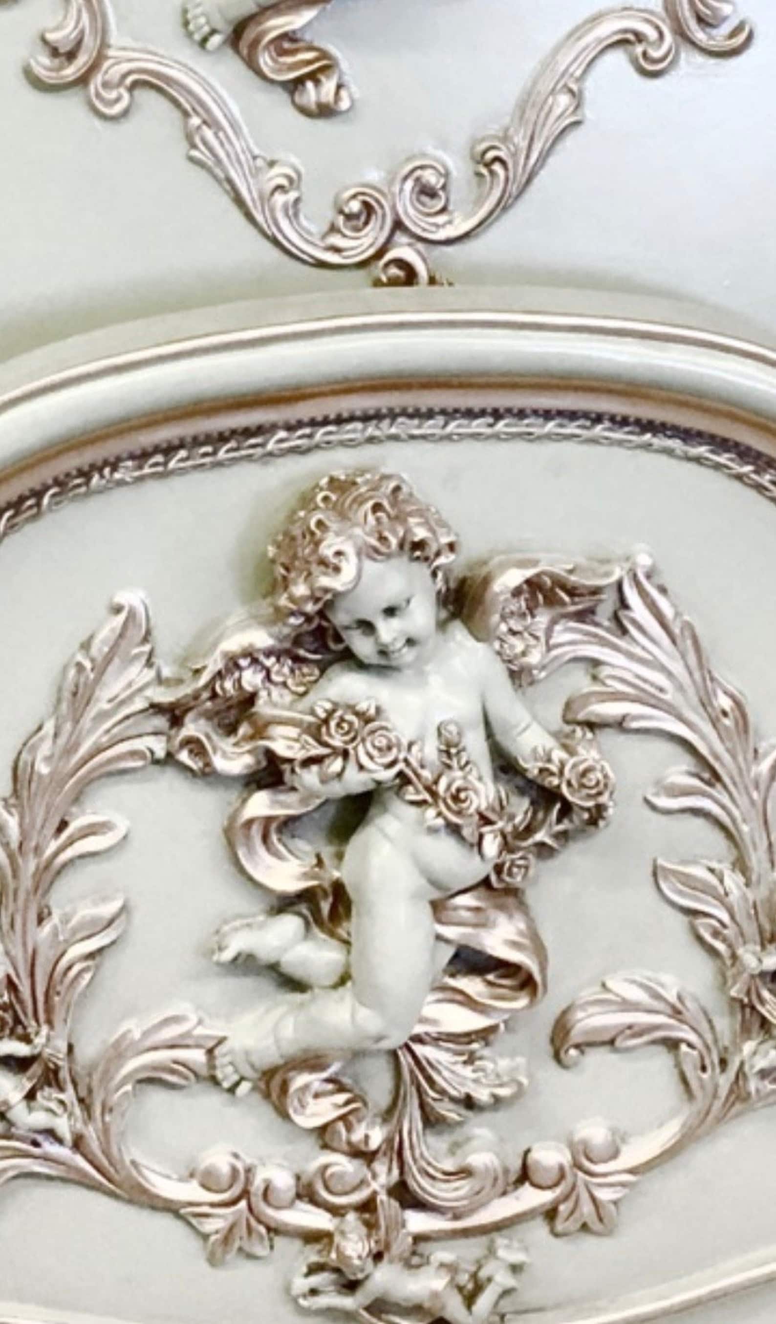 King Bed Frame Queen Full Master Bedroom French Cherub Rose - Etsy UK