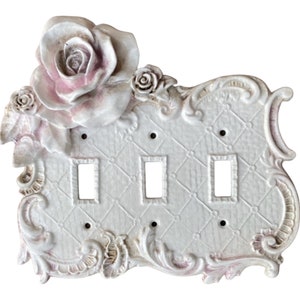 Rose 3 Switch Rocker Wall Socket Cover Plate - Etsy