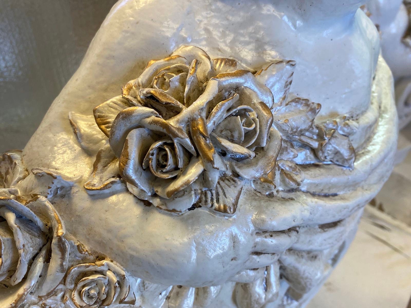 Large Cherub Roses Interior Statue Concrete Painted. Faces - Etsy