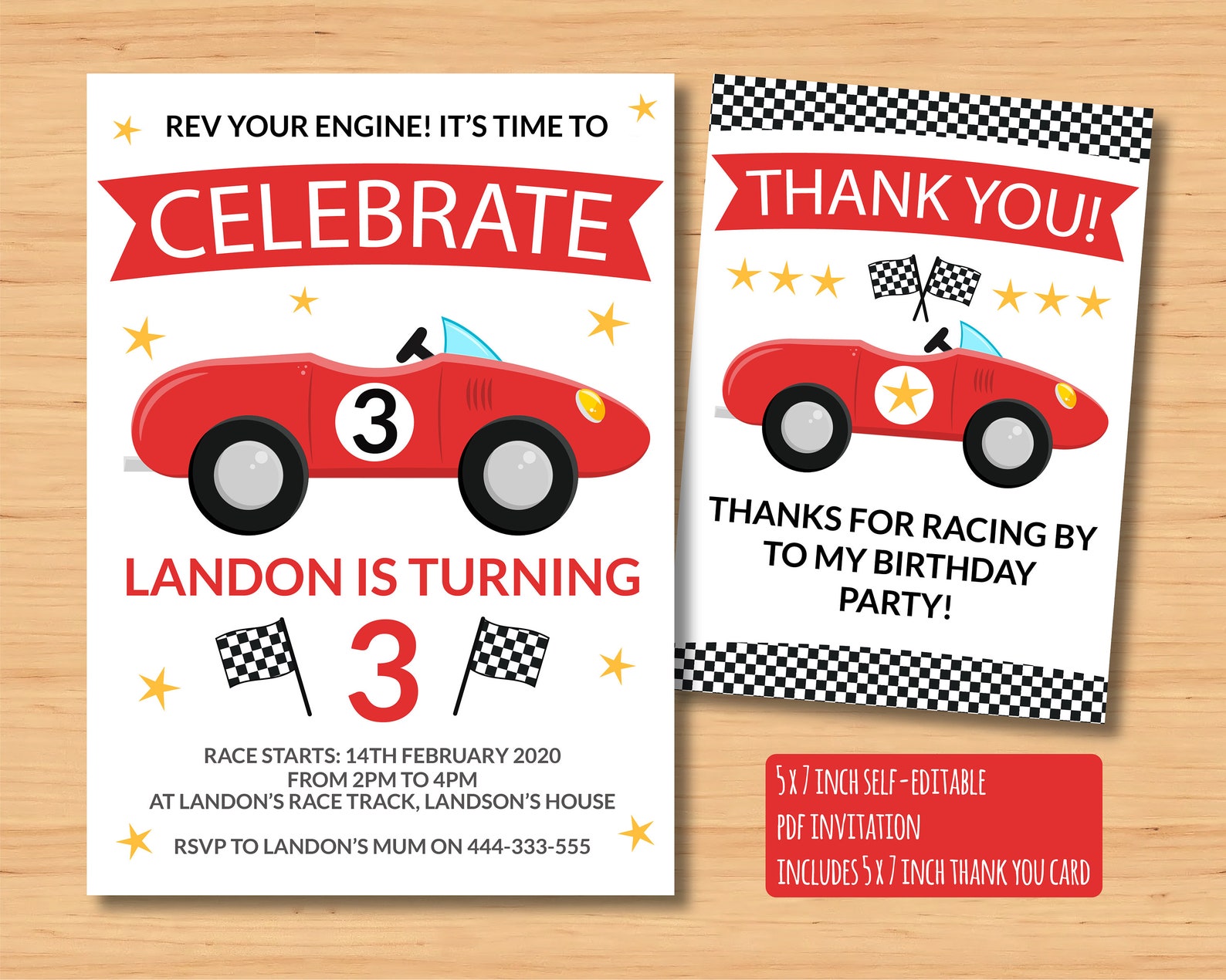 Race Car Invitation Race Car Birthday Invitation Race Car | Etsy