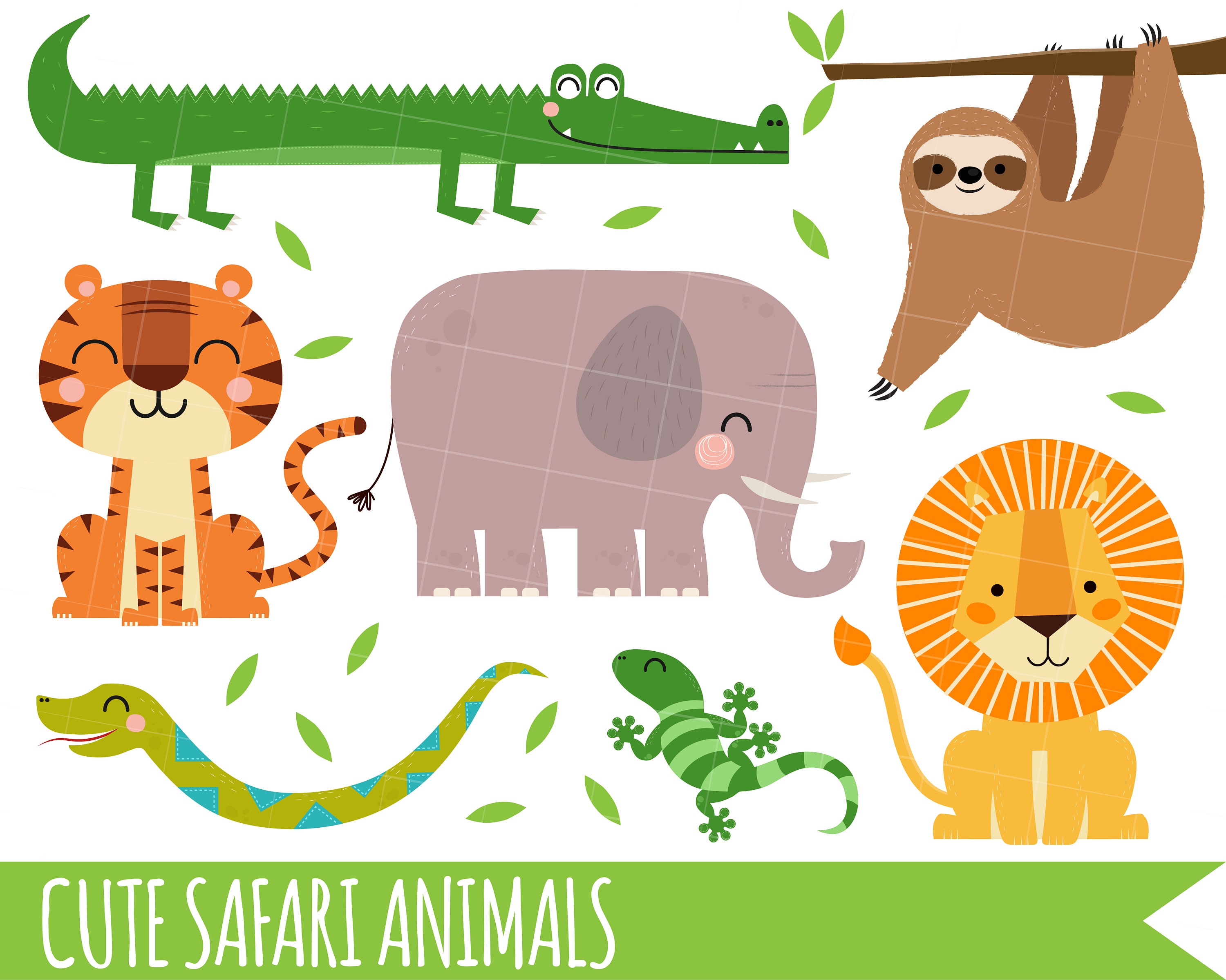 Vector Clipart Lion, Elephant Clipart, Safari Clipart, Snake Clipart ...
