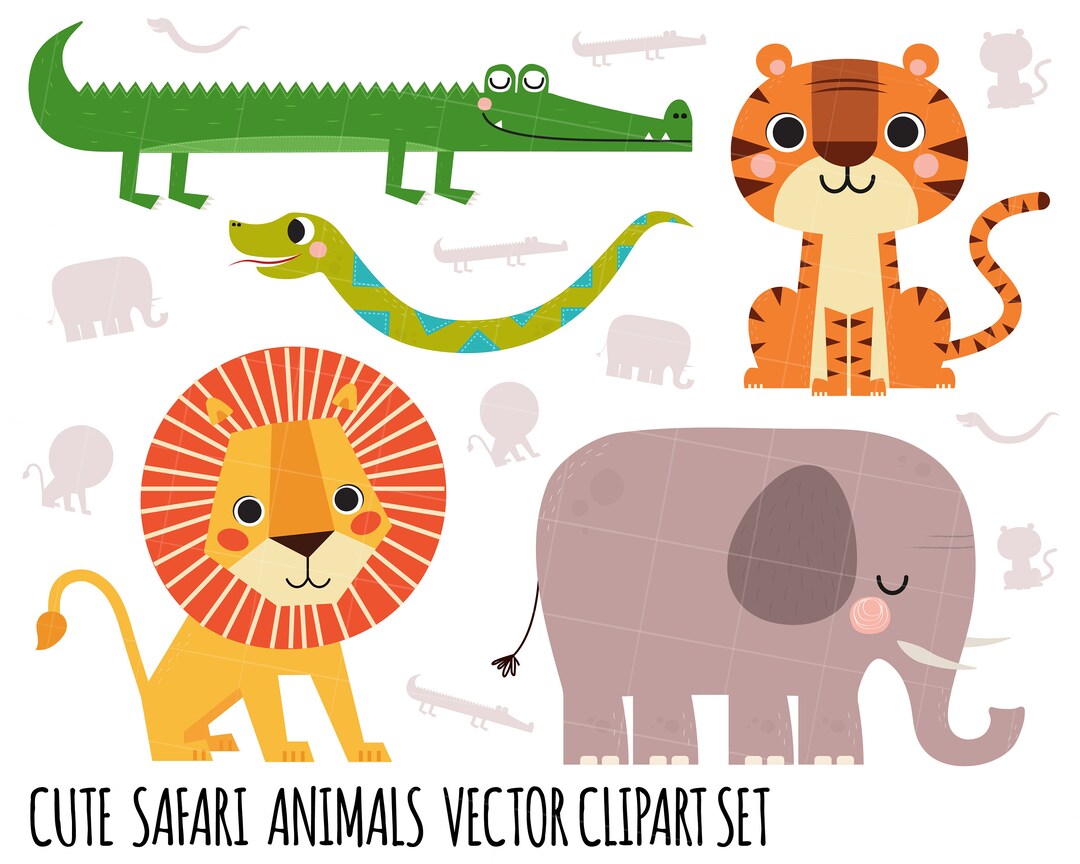 Vector Clipart Lion, Elephant Clipart, Safari Clipart, Snake Clipart ...
