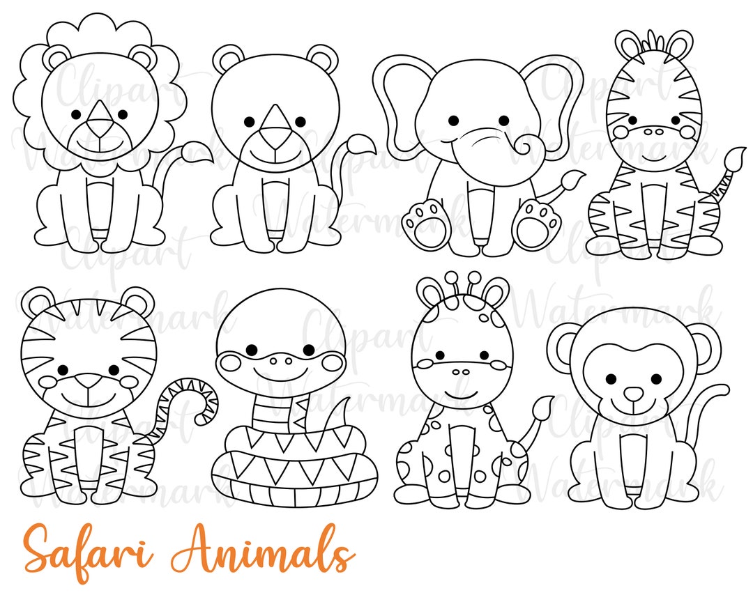 Safari Clipart, Safari Clip Art, Lion, Tiger, Snake, Elephant, Zebra ...