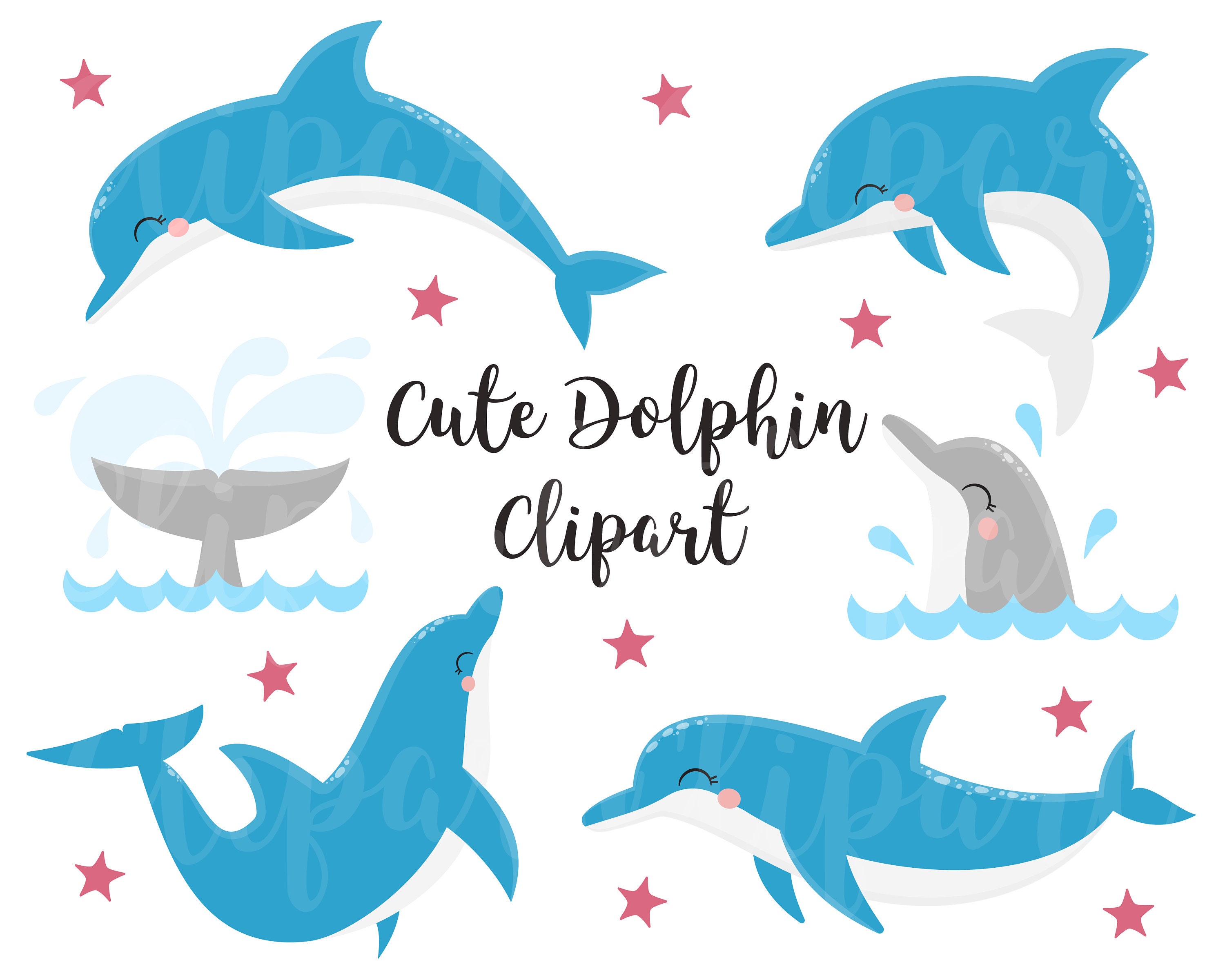 Ocean Life Clipart, Dolphin Clip Art, Dolphin Clipart, Whale Clipart ...