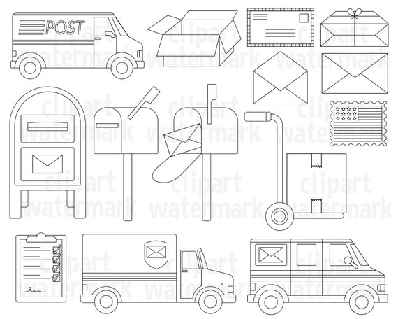 Postman Line Drawing