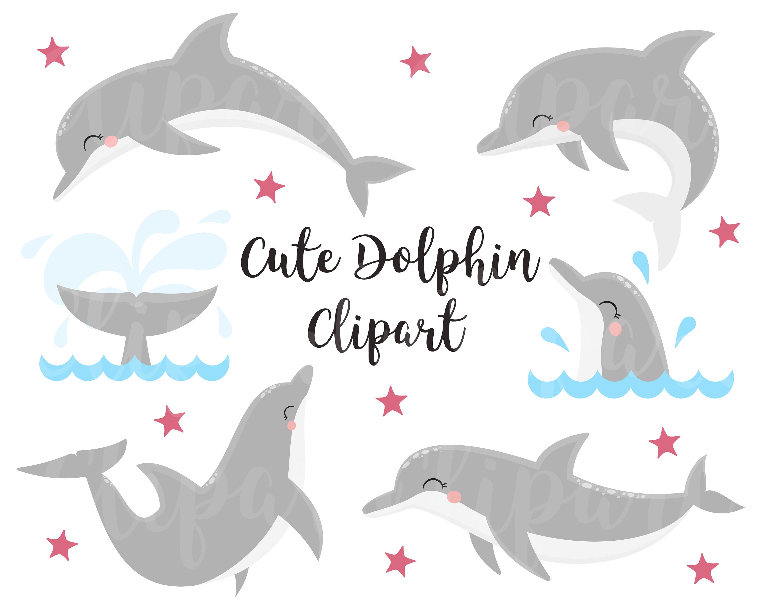 Cute Dolphins Clipart