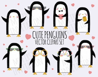 Premium Vector Clipart Kawaii Workout Penguins Cute Workout Penguins ...