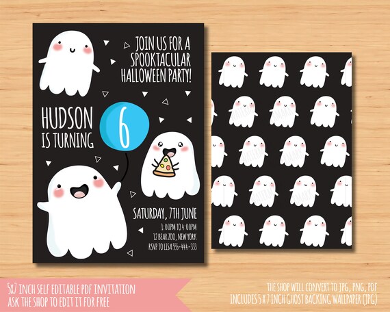 Instant Download Personalised Halloween Ghost Birthday Party | Etsy