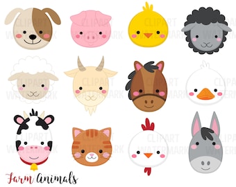 Farm Animal Face Clipart