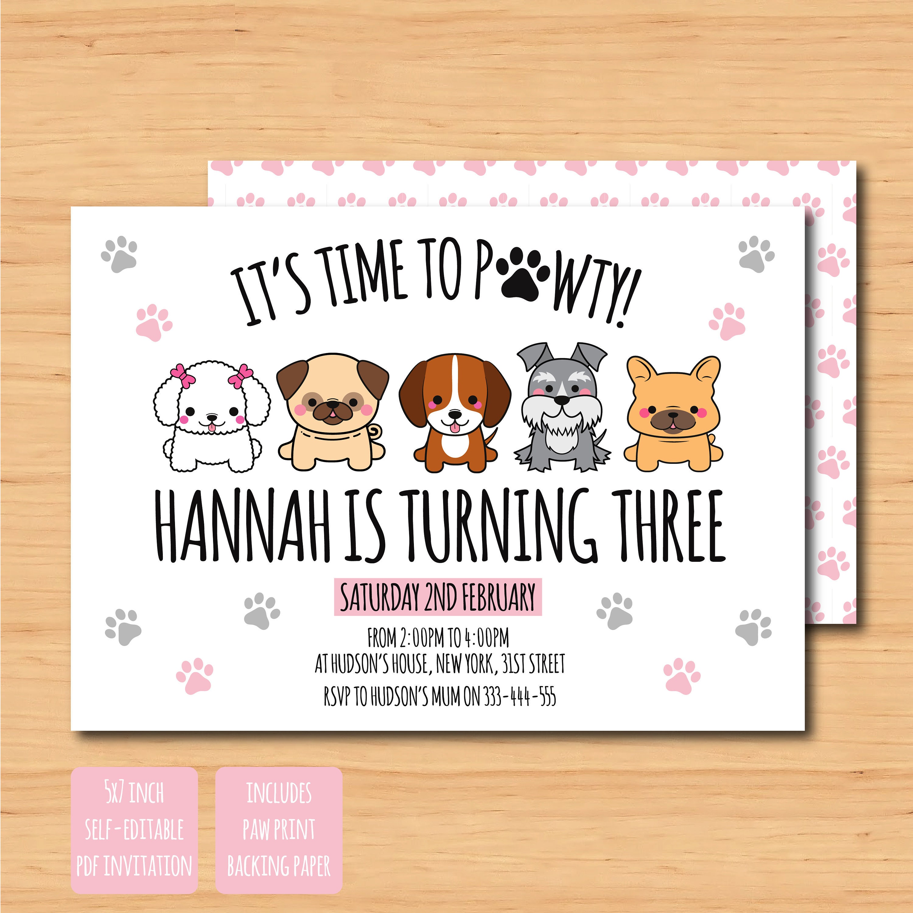 Dog Invitation Dog Invite Dog Party Dog Birthday Party | Etsy