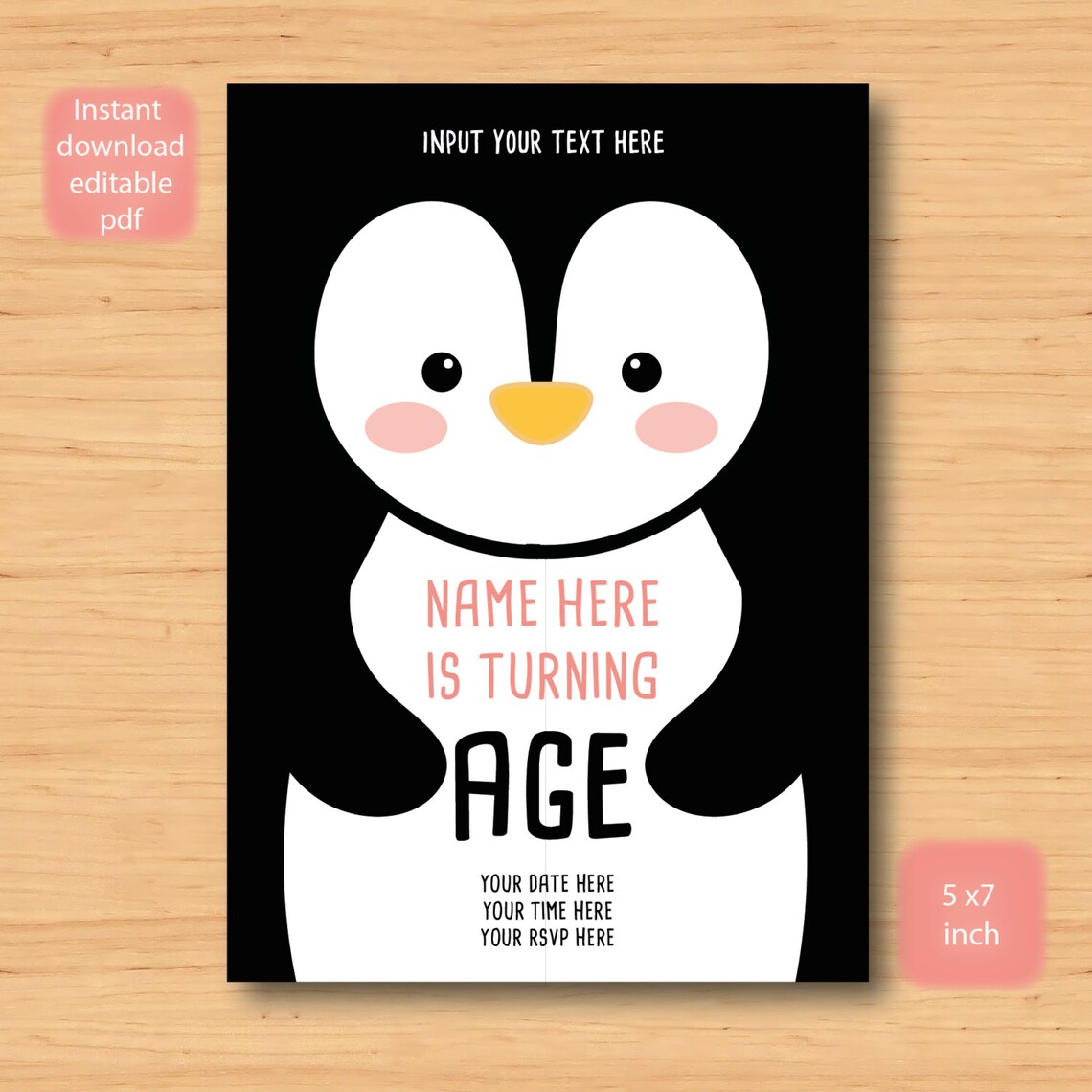 Instant Download Personalised Penguin Birthday Party - Etsy