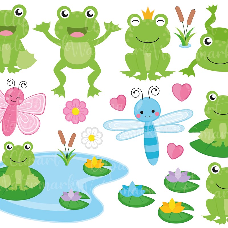Frog Clipart - Etsy